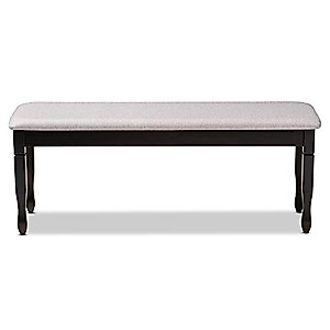 Baxton Studio Corey Modern and Contemporary Grey Fabric Upholstered and Dark Brown Finished Wood Dining Bench