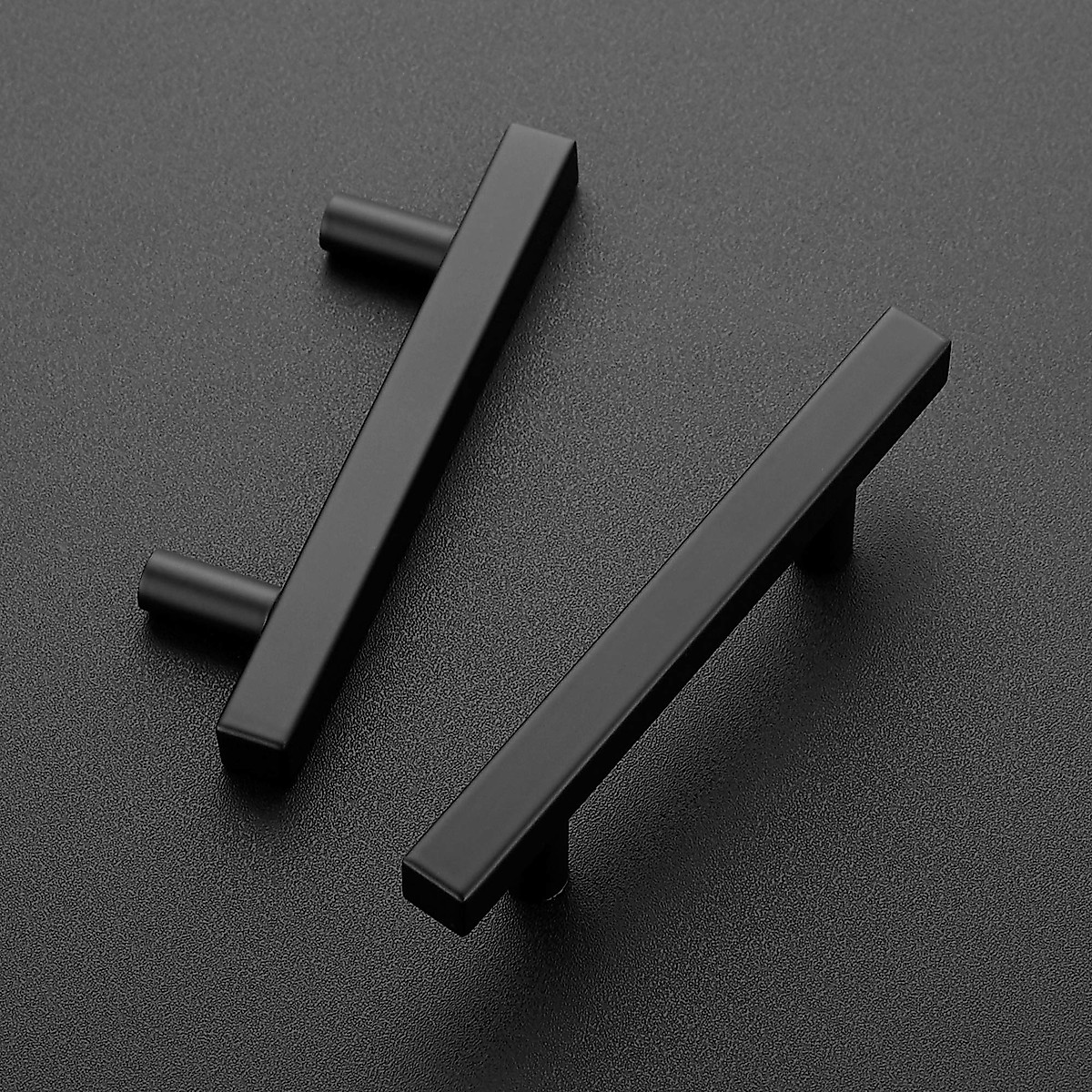 Ravinte 30 Pack 5 inch Square Cabinet Pulls Matte Black Stainless Steel Kitchen Drawer Pulls Cabinet Handles 5”Length, 3” Hole Center