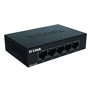 D-Link DGS-105GL, Ethernet Switch, 5 Port Gigabit Unmanaged Desktop Plug and Play Sturdy Metal Housing Fanless Design EEE