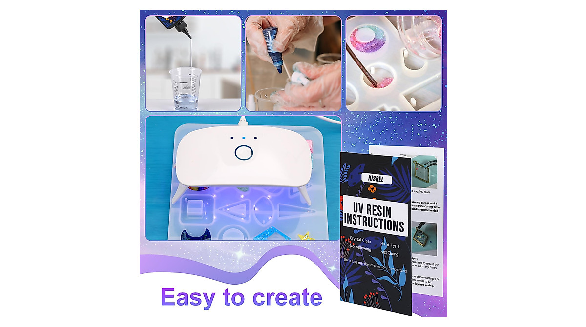 UV Resin Jewelry Making Kit - 300g Clear Resin & Molds