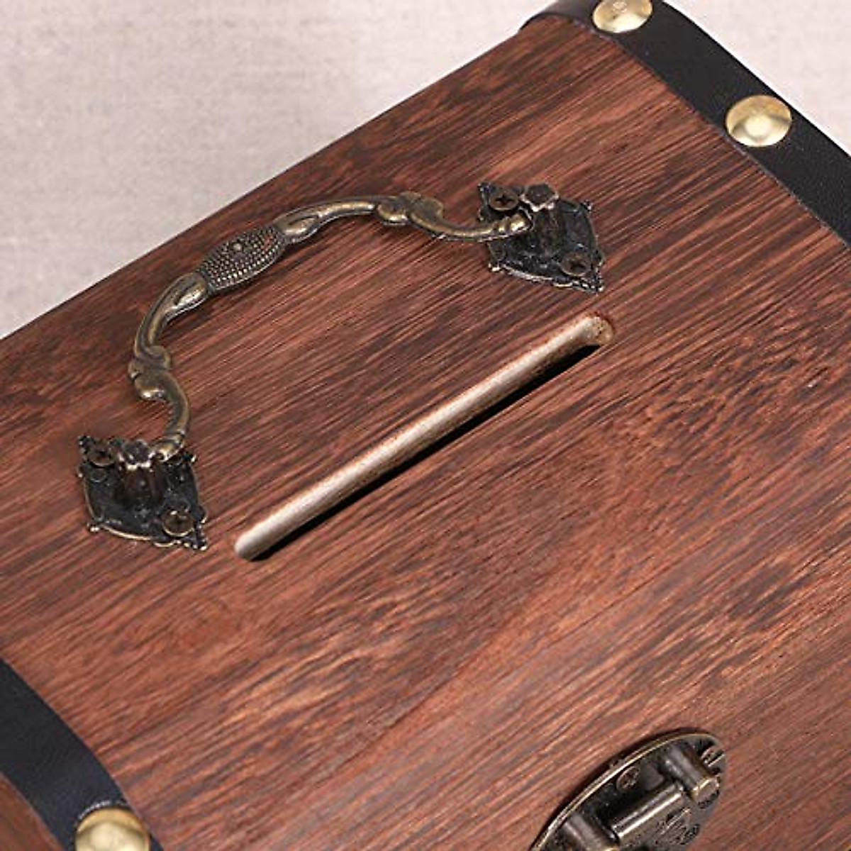 Sewroro Small Wooden Treasure Chest Boxes Retro Treasure Chest Storage Box with Lock& Keys Bank Box Birthday Gifts