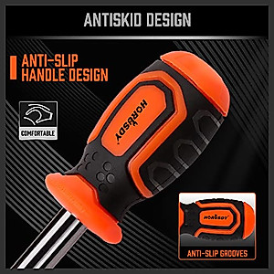 HORUSDY 2-Piece 1/4" Bit Driver Magnetic Screwdriver Bit Holder, 190mm and 90mm Long, Screwdriver Handle for Magnet Tip