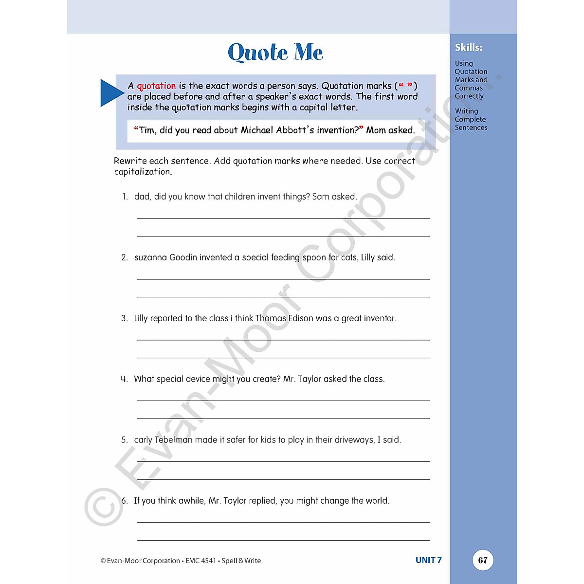 Skill Sharpeners Spell & Write, Grade 5