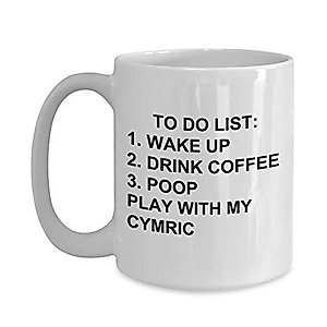 Cymric Owner Mug Cat Lovers To Do List Funny Coffee Mug Tea Cup Gag Mug for Men Women