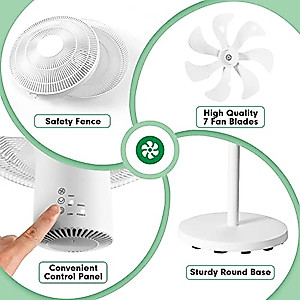 Tangkula 16-Inch Pedestal Fan with Remote Control, 90° Oscillating Standing Fan with 7 Blades, 3-level Speeds & Adjustable Heights, 30° Tilt, Stand up Floor Fan for Bedroom, Living Room, Office