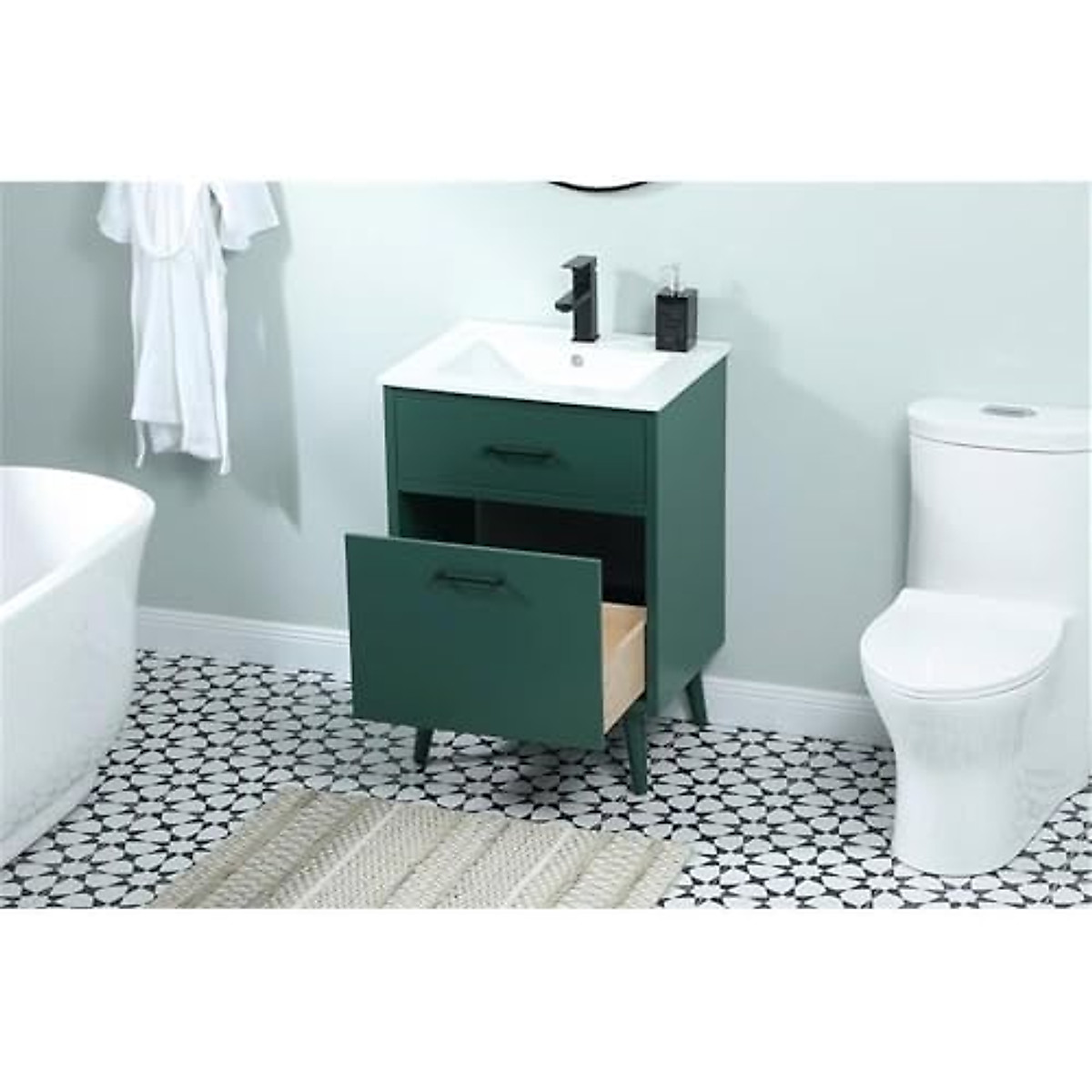 Elegant Kitchen and Bath 24 inch Bathroom Vanity Cabinet - Green
