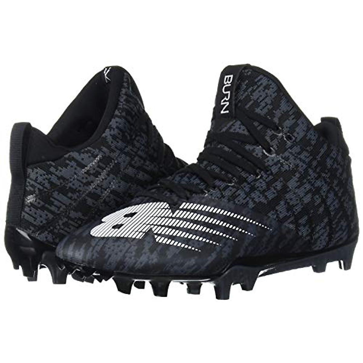 New Balance Women's BurnX2 Mid Cut Lacrosse Shoe, Black/White, 7 Wide