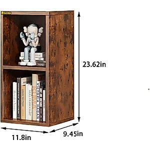 ALISENED Cube Shelf, Modern Small Spaces Storage Organizer Bookcase Display Rack for Bedroom, Library, Living Room, Home, Office Decor, Brown