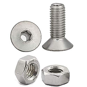 PZRT 2pcs Cylindrical Hollow Hexagon Socket Screw 304 Stainless Steel Lamp Threading Screws Through Hole Bolt with Hex Nut M6x20mm