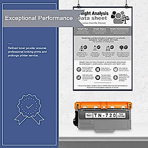 VASERINK TN720 TN-720 Toner Cartridge Compatible Replacement for Brother HL-5440D, DCP-8110DN , MFC-8710DW 8950DW/DWT Printer Ink, TN7201pk