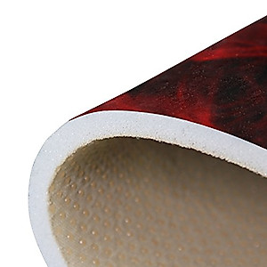 Rose in Smoke Swirl On Black Printed Large Area Rugs,Lightweight Water-Repellent Floor Carpet for Living Room Bedroom Home Deck Patio,6'8" x 4'10"