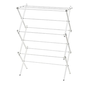 Household Essentials 5119-1 Indoor Metal Clothes Drying Rack for Laundry, 15", White/White