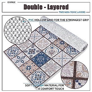 Square Shower Mat 24x24 Inch Non Slip Bath Mat for Inside Shower Loofah Shower Mat for Elderly Soft Textured Foot Massage Pad Bathroom Floor Mat for Wet Area, Without Suction Cups, Quick Drying