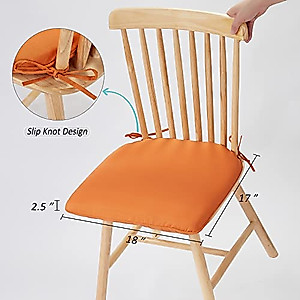 JMGBird Outdoor Chair Cushions Set of 2, Patio Cushions D16xW17 Inch with Ties, Outdoor Chair Pad for Patio Furniture