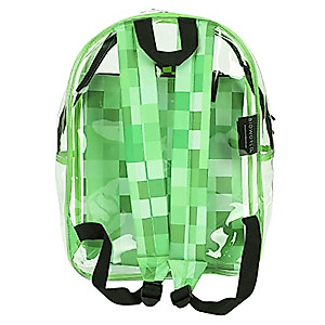 Bioworld Minecraft 17" Clear Plastic Backpack with Removable Laptop Pocket