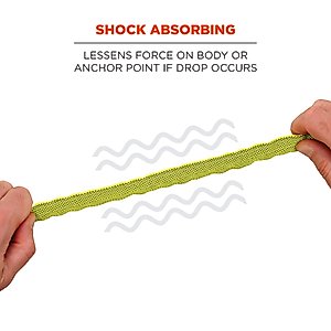 Ergodyne Squids 3100 Tool Lanyard with Single Carabiner and Adjustable Loop End, Standard Length, Lime