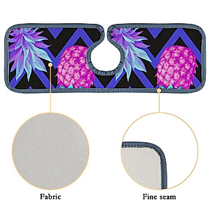 Kitchen Faucet Absorbent Mat 2 Pieces Colorful Tropical Pineapples Faucet Sink Splash Guard Bathroom Counter and RV,Faucet Counter Sink Water Stains Preventer