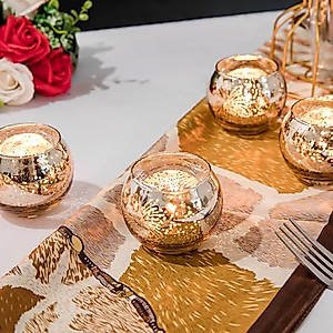 12 Pcs Votive Candle Holders Gold Fireworks Wedding Decor Tea Lights Holders Mercury Glass Tealight Candle Holder Centerpieces Table Decor Romantic Gifts for Valentine's Day Housewarming Party