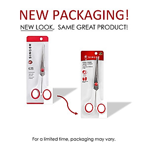 SINGER 00447 6-3/4-Inch Fabric Scissors with Comfort Grip,