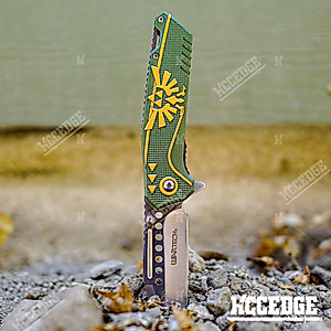 KCCEDGE BEST CUTLERY SOURCE EDC Pocket Knife Camping Accessories Hunting Knife Razor Sharp Edge Folding Knife for Camping Gear Survival Kit Tactical Knife 56003 (Green)