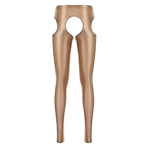 Agoky Women's High Waist Gym Leggings Tights Hollow Compression Workout Yoga Pants Coffee One Size