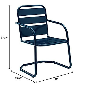 Crosley Furniture CO1030-NV Brighton Retro Metal Chair, Navy