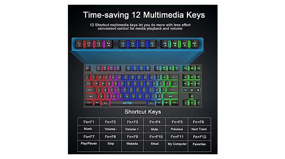 MFTEK RGB Gaming Keyboard & Mouse Combo - Play with Style