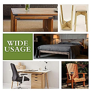 Jiozermi 12 Pcs Straight Brace, Flat Brace 2” x 0.6”, Stainless Steel Straight Bracket, Mending Joining Plates for Wood, Board, Bed Frame, Furniture & Shelves, Matte Black