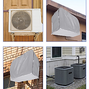 Air Conditioner Cover, Outdoor Rectangle Anti-Snow Waterproof Home Use - Silver (Size: 37x15.7x28.7inch)