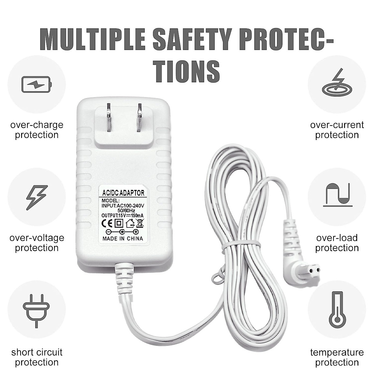 15V Charger for Black and Decker Dustbuster Handheld Vacuum Replacement Charger Power Cord