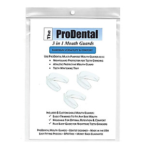 Professional Mouth Guard for Grinding Teeth - 6 Customizable Dental Guards - 2 Sizes, USA Made, BPA Free, Eliminate Bruxism, Teeth Clenching, Also for Sports & Teeth Whitening