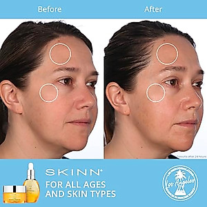 SKINN Luminous Facial Oil and Face Firming Cream Set - Anti-Aging Skin Care Duo to Reduce Fine Lines, Wrinkles & Strengthen Skins Barrier with Vitamin C & Manuka Honey