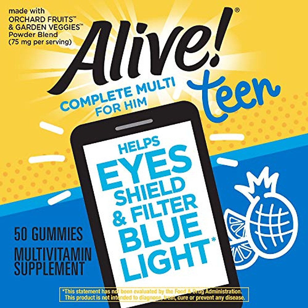 Nature’s Way Alive! Teen Gummy Multivitamin for Him, Fruit Punch Flavored