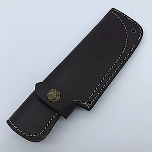 9" brown custom handmade leather sheath for5"—6" cutting blade knife