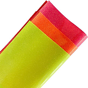 ONEART | 8 Pieces Bright Color Sparkle Glitter Faux Leather Sheets, 8"×12" Smooth Solid Synthetic Vinyl Fabric for Hair Clips Bows Earrings DIY Crafts