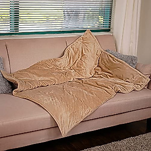 ZooVaa Minky Weighted Blanket Compression Throw Quilt w/Glass Beads