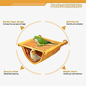Bird Nest House Winter Warm Parrot House Bed Hammock Tent Toy Bird Cage Perch Stand for Parrots Budgies Parakeet Cockatiels Lovebird Cockatoo Finch Hamster Chinchilla and Other Small Animals (H01)