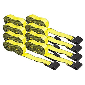 Mytee Products (8 Pack) 2" X30' Winch Straps w/Flat Hook, WLL 3335, Flatbed Tie Down Strap
