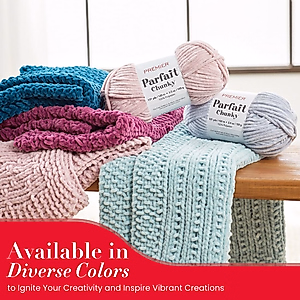 Premier Parfait Chunky Yarn, Super Bulky Yarn, Ideal Yarn for Knitting and Crocheting, Chenille Yarn, Tangerine, 3.5 oz, 131 Yards