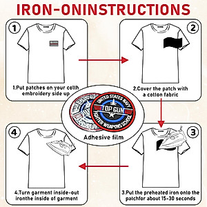 12 PCS Top Gon Patches, Morale Patches Pilot Iron on Patches, US Military Patches Airsoft Patches Flight Patches for Jackets Tactical Patches for Backpacks Bundle, Hook & Loop