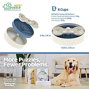 Puzzle Feeder Slow Feeder Dog Bowls, Dog Lick Bowls for Dogs, Slow Feeder for Dry, Wet, and Raw Food, Slow Feeder Dog Bowls for Large Breed,Blue