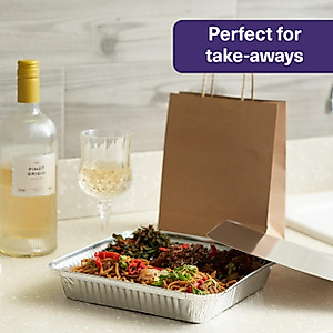 MATANA 9x9 Aluminum Pans with Lids (25 Pack) Disposable Aluminum Tays - 9" Inch Square Foil Cake Baking Pans & Food Containers with Lids