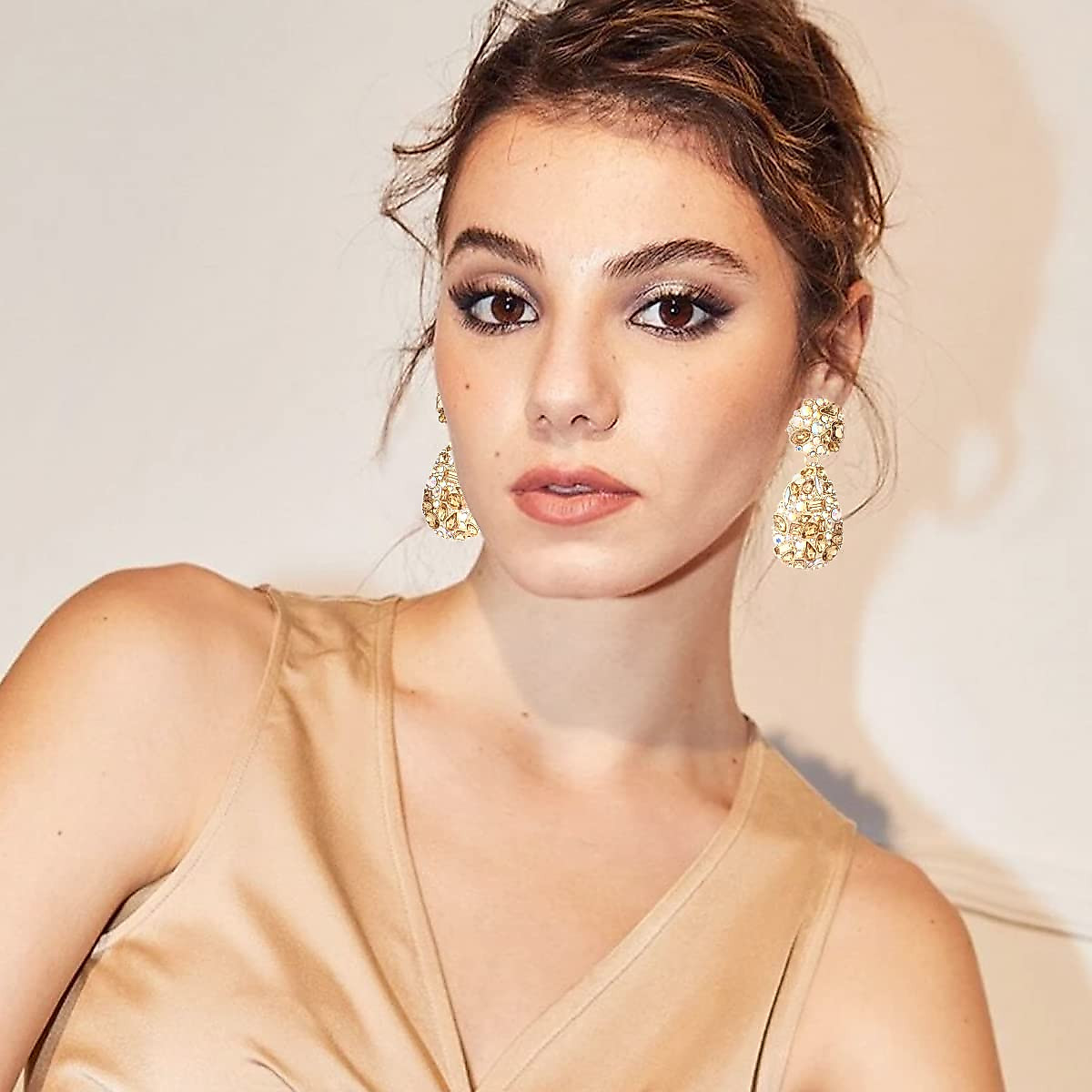 KELMALL Sparkly Rhinestone Chandelier Waterdrop Dangle Earrings for Women - Elegant Crystal Teardrop Statement Jewelry