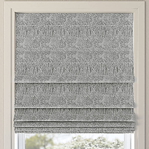Sun Zero Tompkins Tonal Geometric Total Blackout Cordless Roman Shade, 35" x 64", Gray