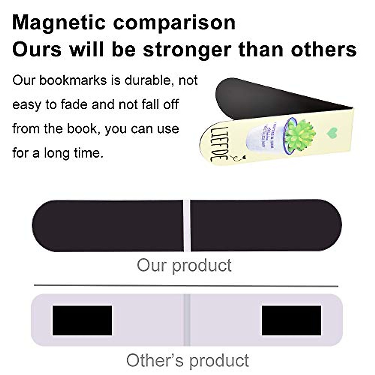 30 Pieces Cute Magnetic Bookmarks for Women/Men, Dual Sided Rainbow Film Laminated Book Markers for Girls, Funny Magnetic Bookmarks for Kids, Book Marks Bulk Page Clip Reading Giveaways (Cactus Plant)