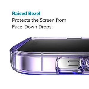 Speck Clear iPhone 14 Pro Max Case - Slim, Built for MagSafe, Scratch Resistant & Drop Protection Clear Phone Case - Anti-Yellowing - 6.7" iPhone 14 Pro Max Case - Amethyst Purple GemShell