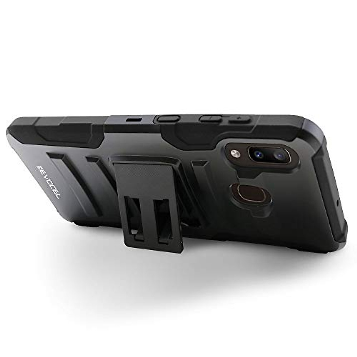 Evocel Galaxy A20 Case with HD Screen Protector and Belt Clip Holster for Samsung Galaxy A20, Black