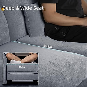 LLappuil Chenille Large Sectional Sofa 8 Seats U Shaped Modular Sofa with Storage Chaise, Adjustable Backrest, Modular Sectional Couches Sleeper for Living Room, Grey