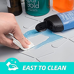 SIKADEER Under Sink Mat for Kitchen Waterproof, 34" x 22" Silicone Under Sink Liner, Hold up to 3.3 Gallons Liquid, Kitchen Bathroom Cabinet Mat and Protector for Drips Leaks Spills Tray (Grey)