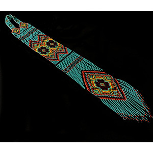 Weavish Native American Style beaded necklace for women Boho Statement Designer Jewelry Handmade Seed bead Long with earrings and Bracele (Turquoise)